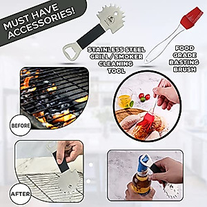 Grillin Pros Advanced Meat Injector Kit for Smoking & Grilling, Stainless Steel Large 2 Oz Syringe + Measuring Window for Cooking BBQ, Brisket, Turkey - Inject Marinade or Seasoning for Tender Flavor