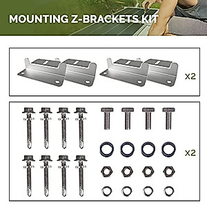 HQST 200W Polycrystalline Solar Panel Kit-2 100W Panels+30A PWM Controller+2 Sets Z Bracket+20ft 12AWG PV Cable+8FT 10AWG Tray Cable+1 Pair T/Y Connector for RV Marine Boat Trailer Off Grid System