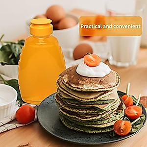 Fireboomoon 8 Pack 16oz Clear Plastic Honey Jar,Empty Squeeze Honey Bottle Container Holder with Flip Lid for Storing and Dispensing