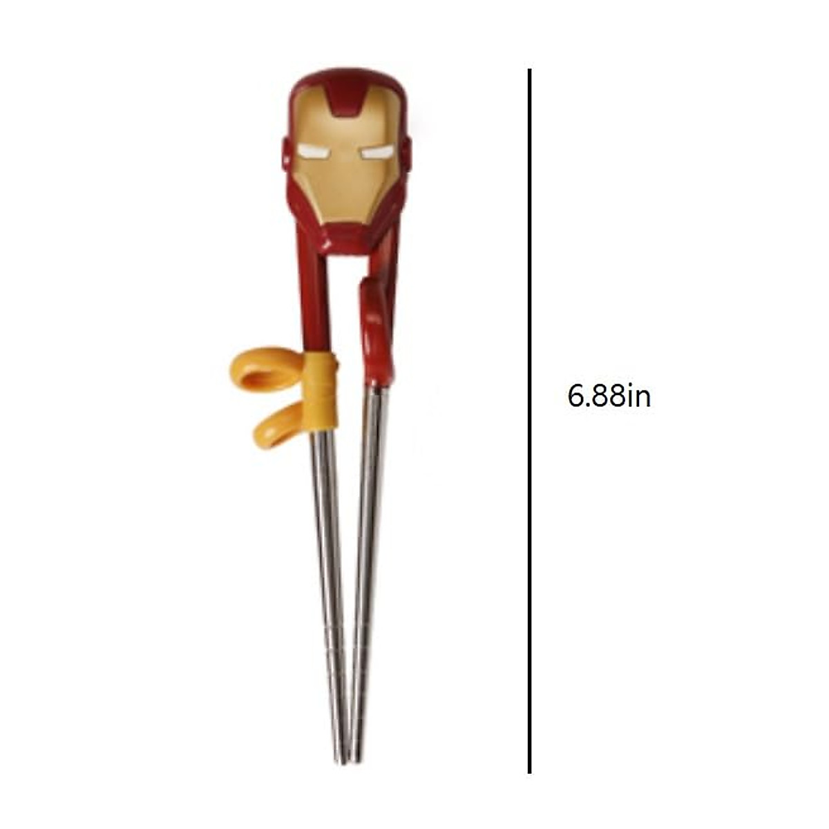 Lilfant Super Hero Stainless Steel Training Chopsticks for Right-hand, Made in Korea, 7.8in