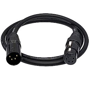 CESS-193-3fx1 Balanced 4-Pin XLR Male to 4-Pin XLR Female Extension Cable, Headphone Audio Extension Cable (3 Feet, 1-Pack)