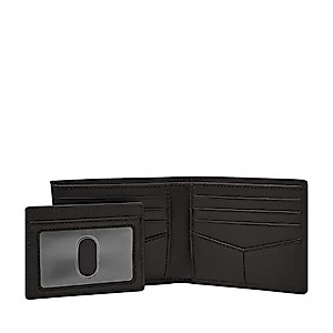 Fossil Men's Derrick Leather Bifold Sliding 2-in-1 with Removable Card Case Wallet, Black, (Model: ML3685001)