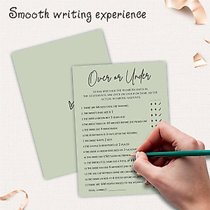 NYCTUG Minimalism Over Or Under Game Cards for Wedding Party, Moss Green Bridal Shower, Mr & Mrs, Newlyweds, Engagement Party Favor & Supplies(30 Pcs) -C04