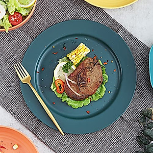 Kyraton Plastic Dinnerware Sets of 20 Pieces, Unbreakable And Reusable Light Weight Plates Mugs Bowls Dishes Easy to Carry And Clean Microwave Safe BPA Free Dishwasher Safe Service For 4 (Mutil Color)