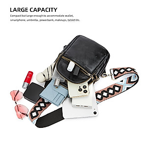 Cynure Women's Vegan Leather Sling Bag Packs Small Zipper Crossbody Chest Backpacks, Black