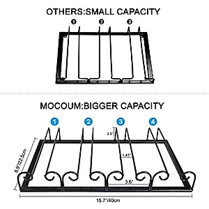 MOCOUM Under Cabinet Wine Glass Rack Stemware Rack, Wine Glasses Hanger Rack Wire Wine Glass Holder Storage Hanger for Cabinet Kitchen Bar (Black, 4 Rows 2 Pack)