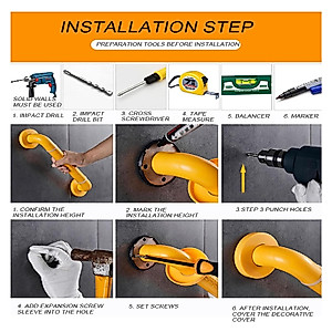 Grab Rails Bathroom Grab Rails 304 Stainless Steel Shower Handle Anti-Slip Bathtub with Safety Luminous Circles Handrail ?For Elderly Disabled Toilet Seniors Kitchen,Black,40cm ( Color : Dolphin Waves