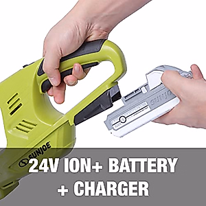 Sun Joe 24V-HT18-LTE 24V 2.0Ah 18-in Cordless Handheld Hedge Trimmer 5/8" Cutting Capacity, Blade, Kit (w/ 2.0 Ah Battery + Quick Charger)