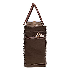 Ruzioon Upcycled Canvas & Cowhide Hand Bag, Canvas & Cowhide Weekender Bag, Canvas Tote Bag, Canvas Shoulder Bag for Women’s