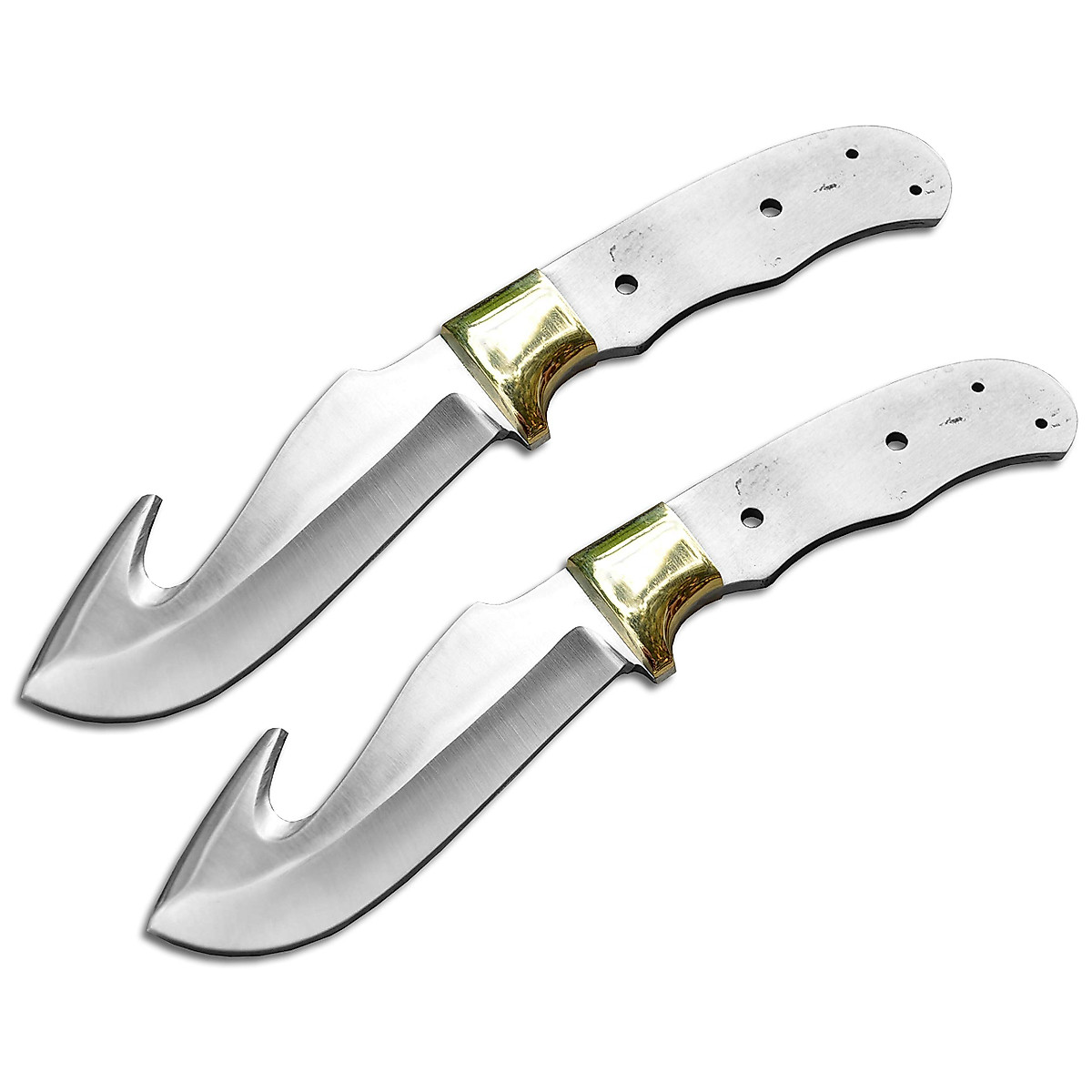 Whole Earth Supply 420 Stainless Steel Knife (420 Stainless Steel, Pair of 4 inch Guthook Blades)