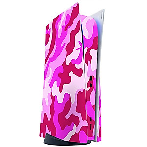ITS A Skin Skins Compatible with Sony Playstation 5 Console Disc Edition - Protective Decal Overlay Stickers wrap Cover - Pink camo, Camouflage