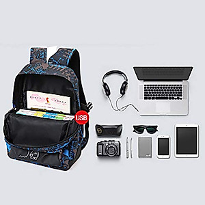 Asge boys backpack for kids camo bookbag for middle school bags travel back pack (Blue)