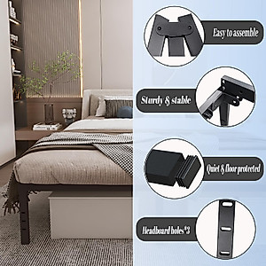 Chezisam California King Bed Frames 14" High Heavy Duty Metal Platform Bed 3500lbs Cal King Size Mattress Base with Underbed Storage Space No Box Spring Needed Easy Assembly Noiseless