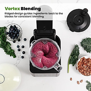 BlendTide Commercial Blenders 64oz for Kitchen: Quiet Professional Vacuum Blender for Smoothies & Shakes - 1500W High Power Blender with Sound Shield - Countertop Blenders Heavy-Duty, Black