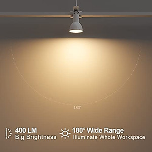 deeloop LED Clip on Light Book Reading 5W Super Bright 330° Rotation Clip on Lamp for Bed/Desk Lamp with Clamp White