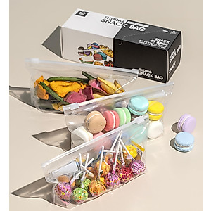 Snack Slider Storage Bags- 80 Count, Featuring Expandable Bottom, Zero BPA, Microwave-Safe(2 boxes of 40)