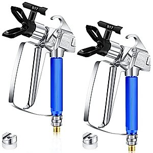 2 Sets 3600PSI Airless Paint Spray Gun High Pressure Airless Paint Sprayer Gun with 517 Tip Swivel Joint for Pump Sprayer Parts Accessories