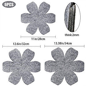 6 Pcs Pot and Pan Protectors for Stacking, in 3 Sizes, Pan Separators Felt, Pan Stacking Protectors, Anti-slip Pot Protectors, Ceramic Glass Cookware Dividers Pads, Gray