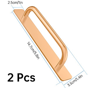 NiHome 2-Pack Aluminum Alloy Self-Adhesive Cabinet Door Handles - 5.8 Inches Instant Drawer Pulls for Kitchen Cabinets, Drawers, Windows and Closets (Gold)