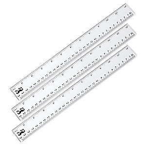 Mr. Pen- Ruler, Rulers 12 inch, Pack of 3, Clear Ruler, Plastic Ruler, Drafting Tools, Rulers for Kids, Measuring Tools, Ruler Set, Ruler inches and Centimeters, Transparent Ruler