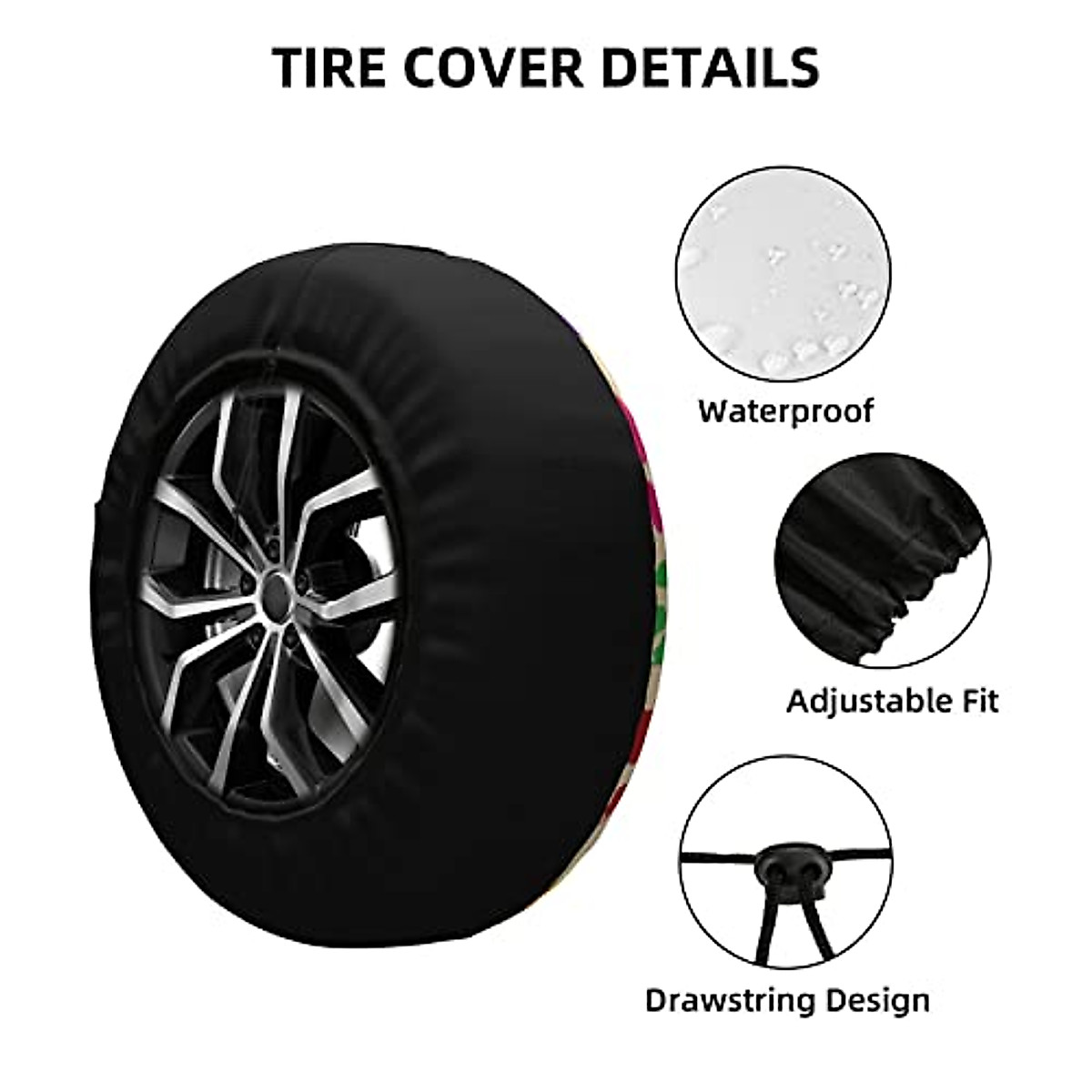 Spare Tire Cover Dog Paw Print Waterproof Dust-Proof Universal Spare Wheel Tire Covers 14 Inch Inch Fit for Rv Trailer Truck SUV Truck Camper Travel Trailer Accessories