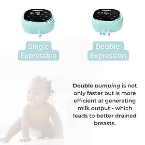 Zomee Z2 Double Electric Breast Pump – with Expression, Massage, and 2-Phase Modes - Rechargeable and Portable Wearable Breast Pump