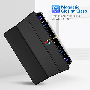 ProCase Cover for iPad Pro 11 Inch Case 2022/2021/2020/2018, Slim Stand Hard Back Shell Smart Cover for iPad Pro 11 4th Generation 2022 / 3rd Gen 2021/ 2nd Gen 2020 / 1st Gen 2018 -Black