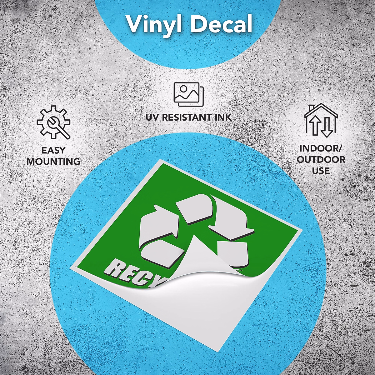 2 PC Recycling Stickers for Trash Can - 4 x 4 Vinyl Stickers - Waste Management Sticker - Trash Recycle Stickers - Green Recycling Bin Labels