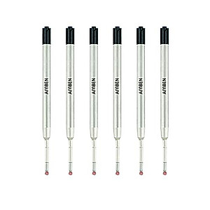 3.9'' Ballpoint Pen Refill, Replaced Stylus and Ballpoint Pen Metal Refill, Smooth Writing Ballpoint Pen Refill (Black, 6 Pack)