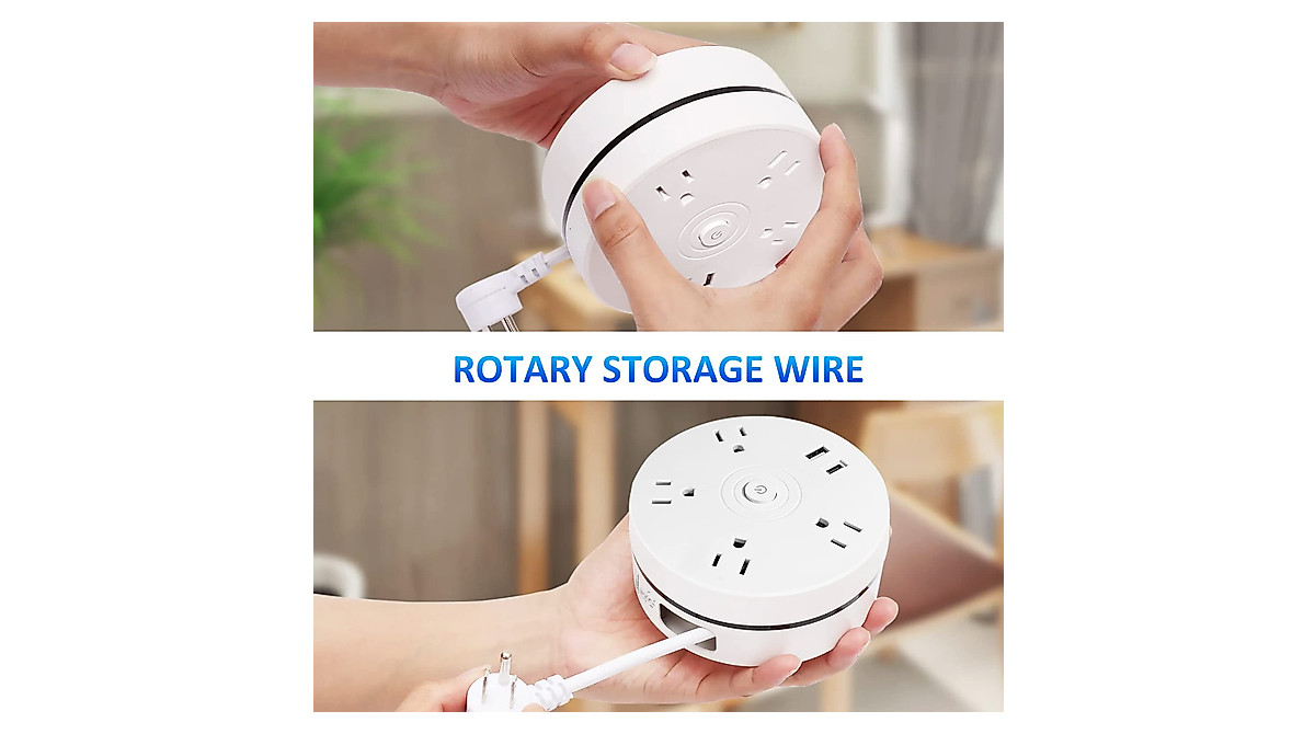 Happlee Retractable Power Strip with USB-C & USB-A Quick Charge