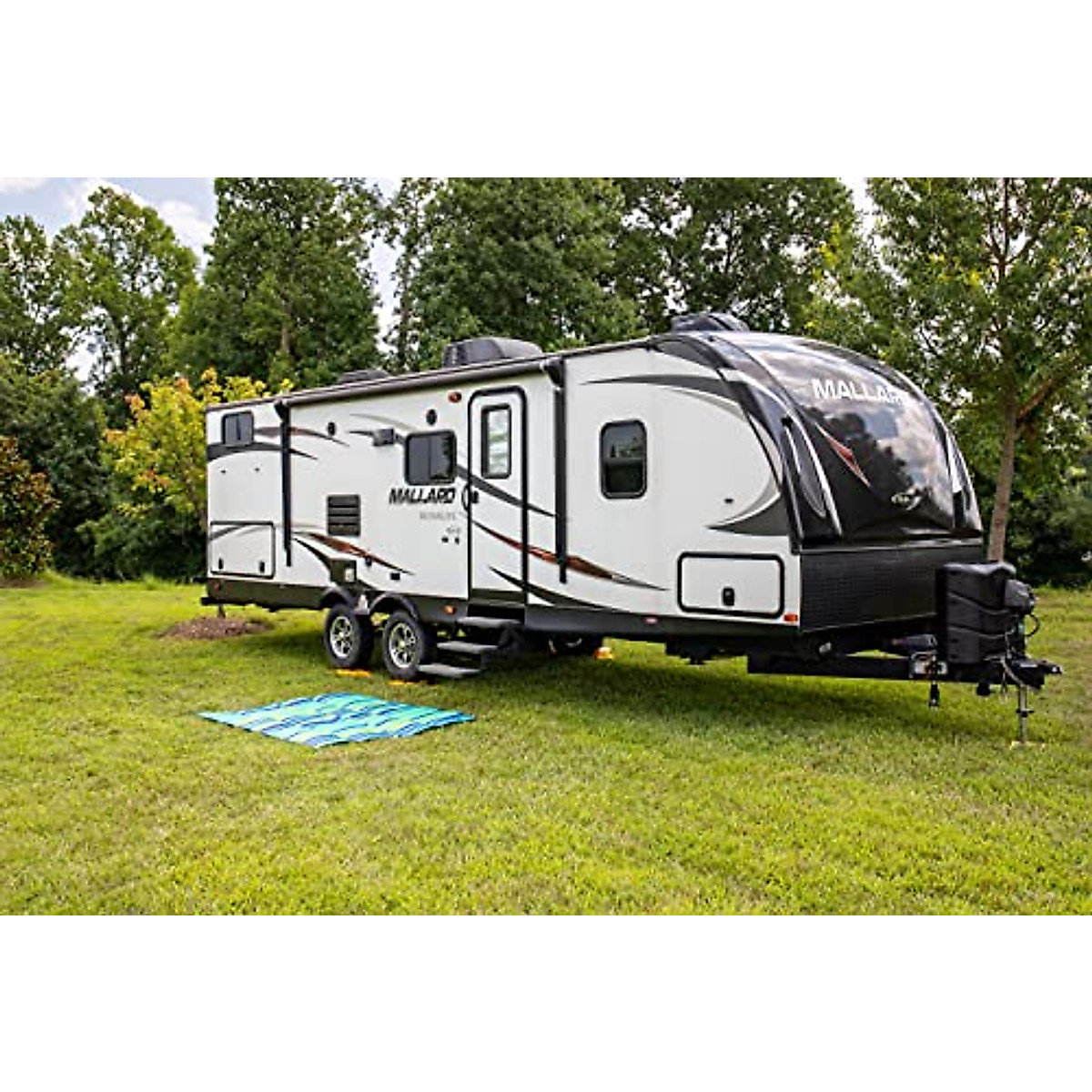 Camco Handy Mat with Strap, Perfect for Picnics, Beaches, RV and Outings, Weather-Proof and Weather Resistant (Green/Turquoise - 60" x 78") (42806)