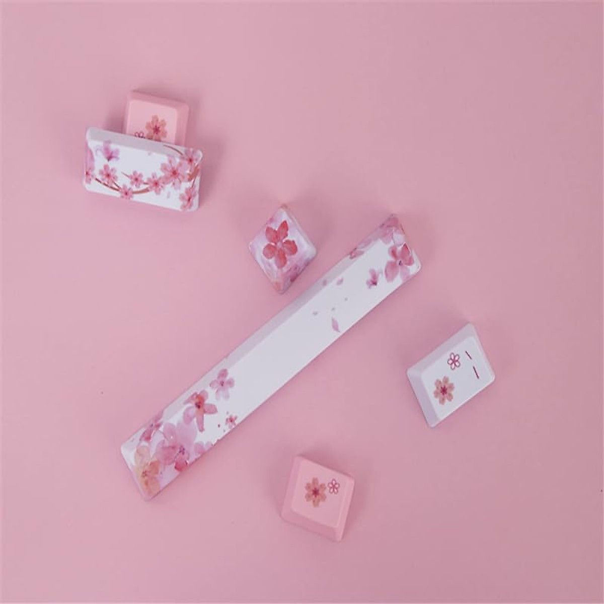 Manbala ZMX Cherry Blossom 61 Mechanical Keyboard,60%Compact Mechanical 61Keys 5.0Bluetooth/Type-C Wired Dual-Mode RGB Backlit Five-Sided Sublimation PBT Keycap Gaming Keyboard (Brown Switch, Pink)