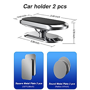 odbowuge [2 Pack Magnetic Phone Holder for Car[Upgrade Magnet] Phone Mount for Car,Car Phone Holder Mount 360 Adjustable, Dashboard Car Mount Fits Samsung iPhone etc All Smartphones