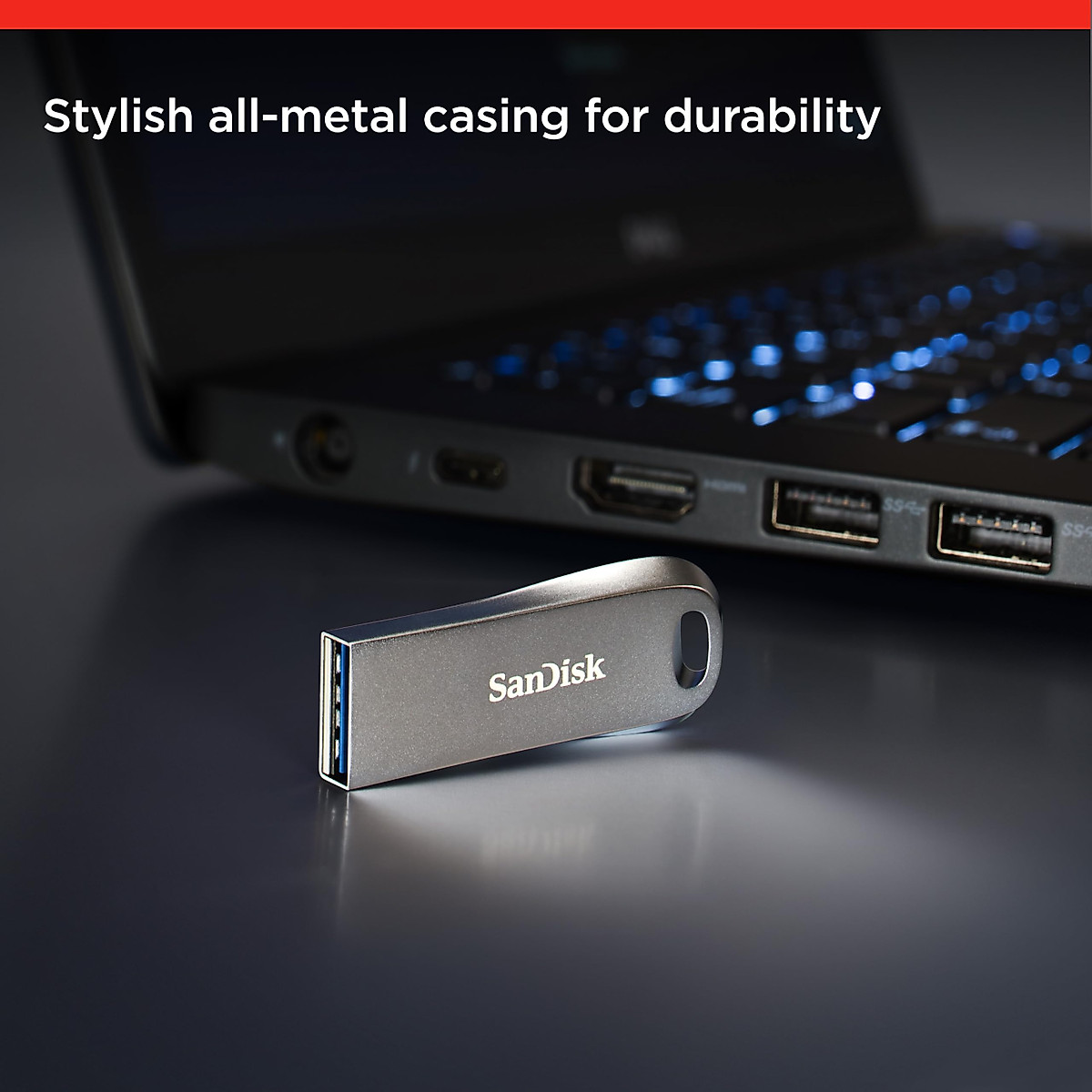 SanDisk 64GB Ultra Luxe USB 3.1 Gen 1 Flash Drive - SDCZ74-064G-G46, Black