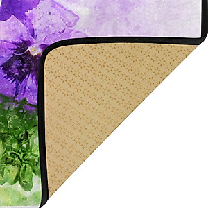 Kitchen Floor Mats Pansy Flower Non-Slip Kitchen Mats Bath Rug Runner Doormats Carpet for Home Decor, 39x20 Inches