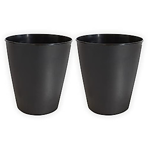 United Solutions 3 Gallon Trash Can Waste Basket, Black 2 Count