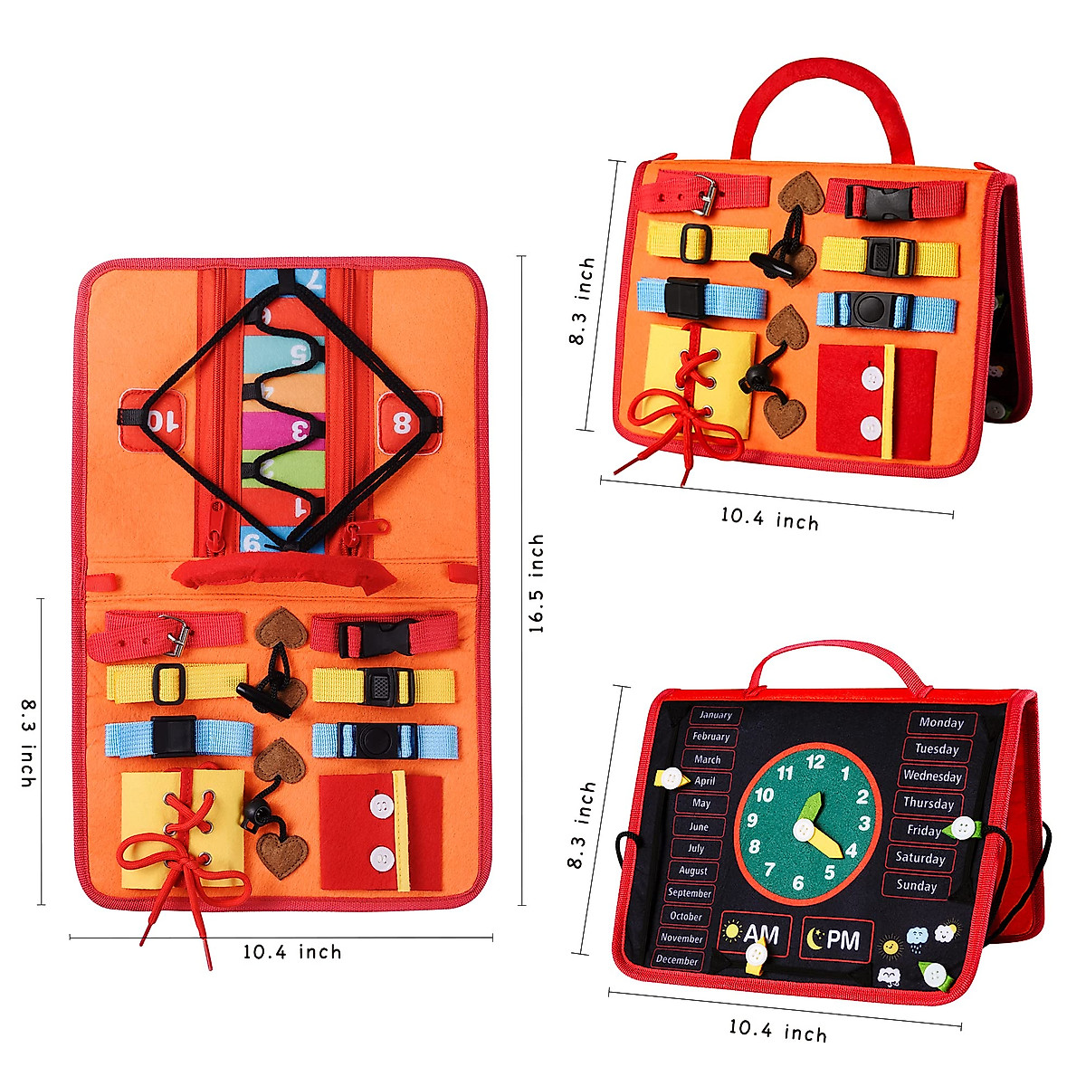 Toddler Busy Board,Montessori Toys for 3 4 Year Old,Sensory Board for Learning Fine Motor Skills,Toddler Activities for Travel Car Airplane,Practical Early Educational Sensory Toys