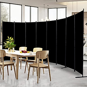 Room Divider and Folding Privacy Screens， 8 Panel Wide Room Divider Wall Screen for Room Separtition, Partition Room Dividers Fabric Panel Wall Dividers Freestanding for Office, Bedroom, Studio Dorm