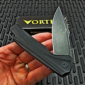 VORTEK DropShot EDC Folding Pocket Knife: Ball Bearing Pivot, 8Cr13MoV Blade, Deep Carry Pocket Clip, Smooth Fast Everyday