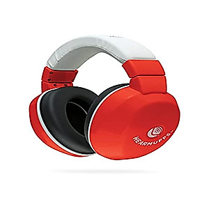 Lucid Audio HearMuffs Kids Hearing Protection Red/White (Over-the-ear Sound Protection Ear Muffs Ages 5+)