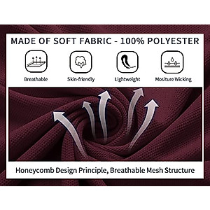 V VALANCH Wine Red Polo Shirts for Men Short Sleeve Summer Collared Golf Polo Athletic Shirts