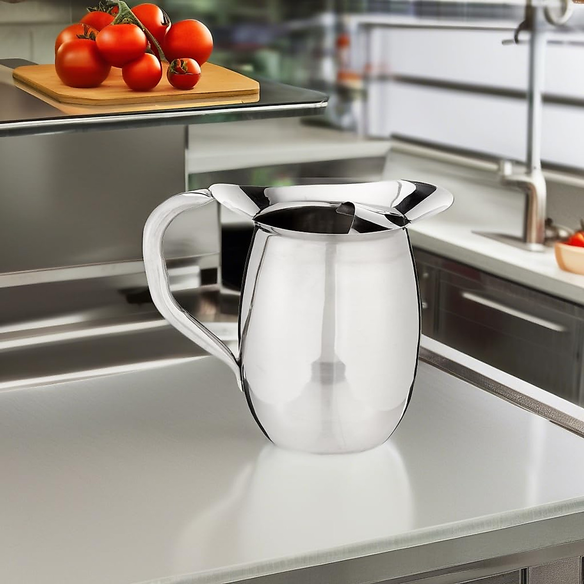 Winco WPB-2C Deluxe Bell Pitcher with Ice Catcher, 2-Quart, Stainless Steel