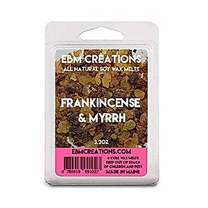 Frankincense & Myrrh - Scented All Natural Soy Wax Melts - 6 Cube Clamshell 3.2oz Highly Scented!
