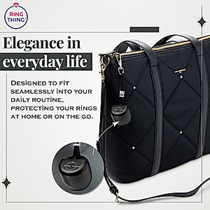 Ring Thing® - Ring holder for jewelry, portable ring case, ring organizer, ring storage, waterproof compact portable ring jewelry holder, organizer for stacking rings (Black Onyx)