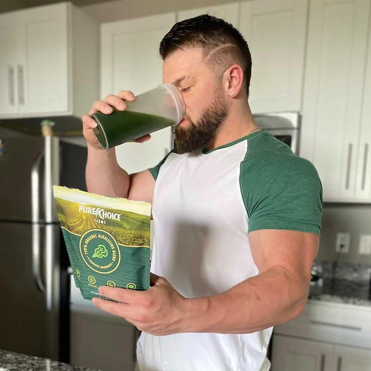 Pure Choice Whey Organic Greens Superfood Powder, USA Grown - Kale, Alfalfa Grass, Wheatgrass, Barley Grass, Astragalus, Spirulina, Oat Grass & Chlorella, USA Grown (10.6 oz, 1 Month Supply)