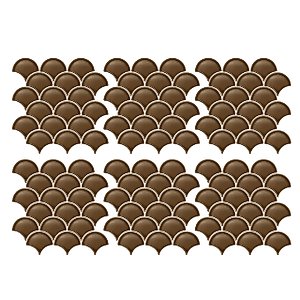 Questech Decor Scallop Decorative Mosaic Tile, Interior Wall Tile, Bathroom Shower Remodel Decorative Kitchen Backsplash, Modern Home Decor, Bronze Finish, Box of 6 Sheets