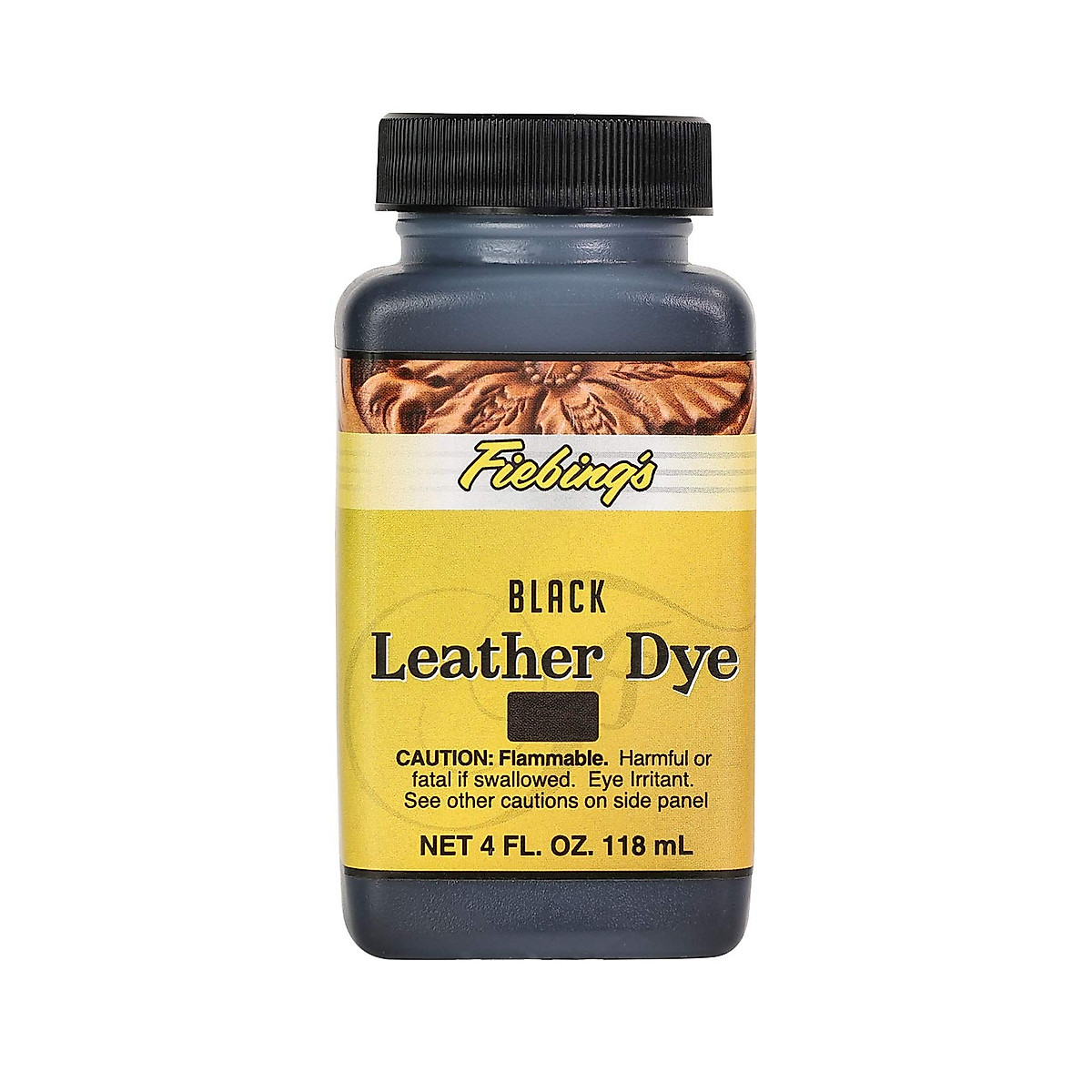 Fiebing's Leather Dye - Alcohol Based Permanent Leather Dye - 4 oz - Black