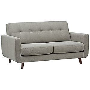 Amazon Brand – Rivet Sloane Mid-Century Modern Loveseat Sofa, 64.2"W, Pebble Grey
