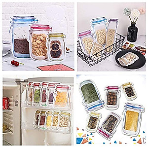 40 Pcs Reusable Mason Jar Ziplock Bags, Food Storage Fresh and Leak Proof Bags for Kitchen Camping Picnic Organizer