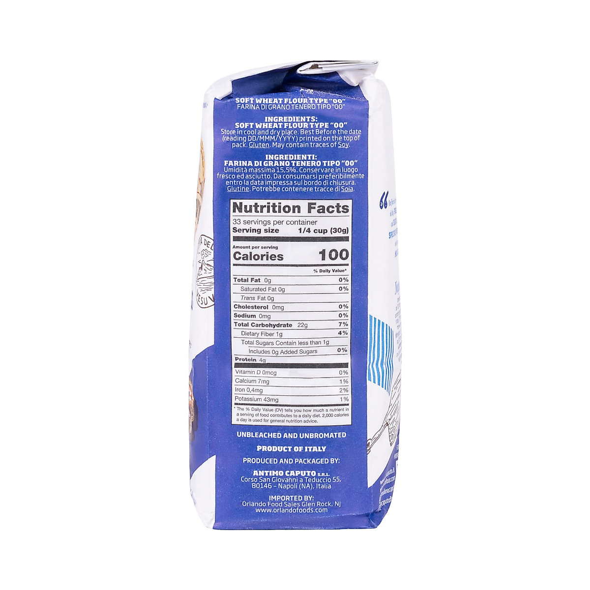 Antimo Caputo Pizzeria 00 Flour (Blue) 2.2 LB - Pack of 2 (Total 4.4 LBS)